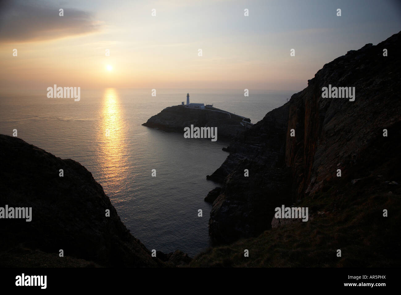 South Stack Lighthouse at sunset Stock Photo - Alamy