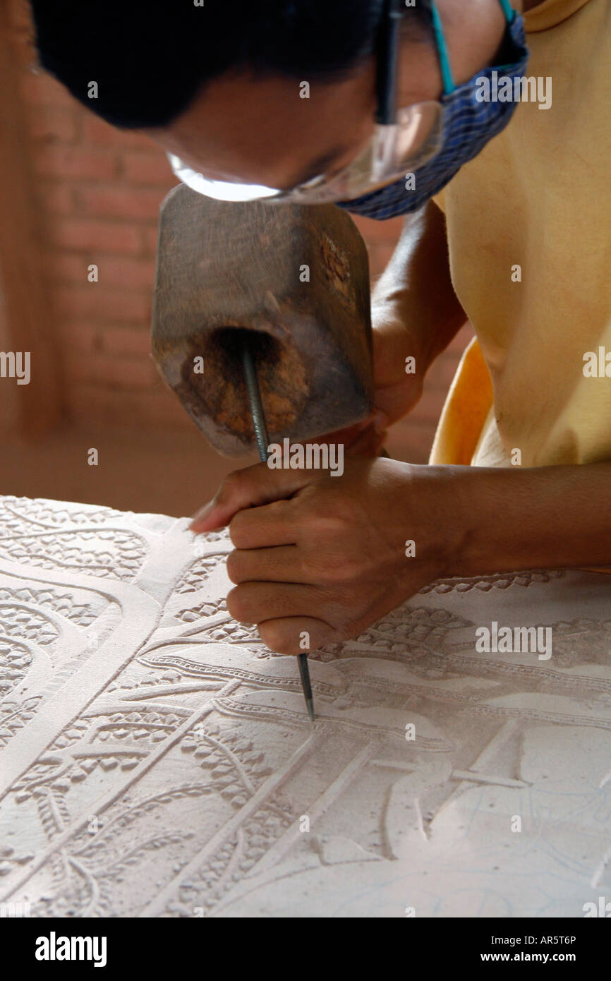 Stone carver, Siem Reap, Cambodia Stock Photo - Alamy