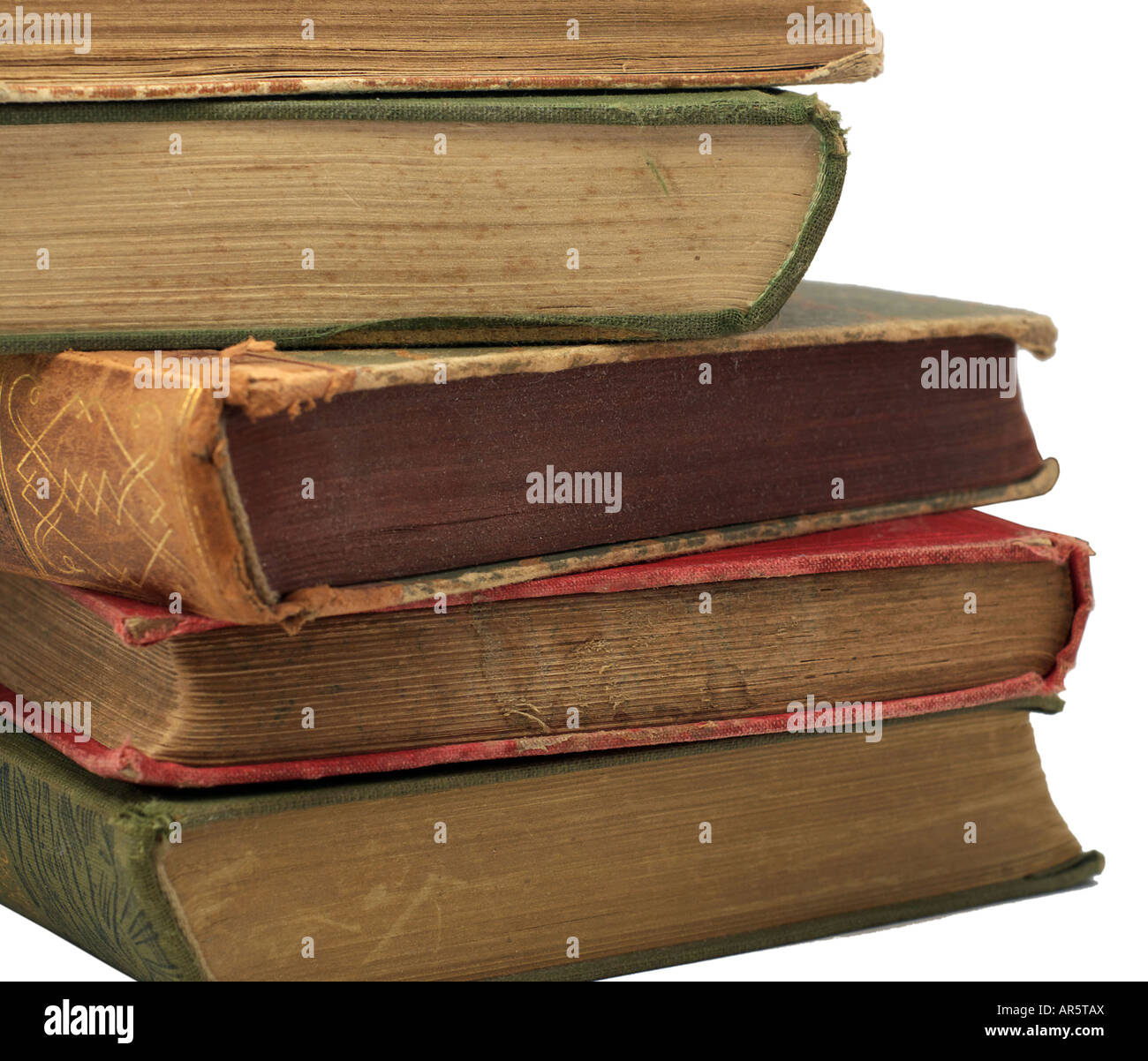 Stack of old books isolated on white Stock Photo - Alamy