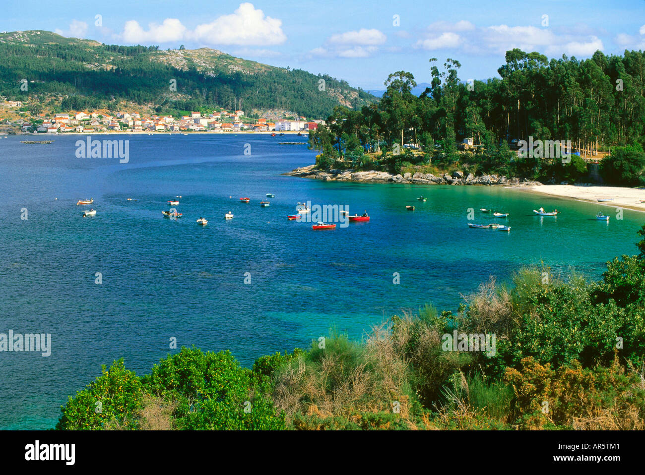 Coast at Aldan, near Cangas, Province Pontevedra, Galicia, Spain Stock ...