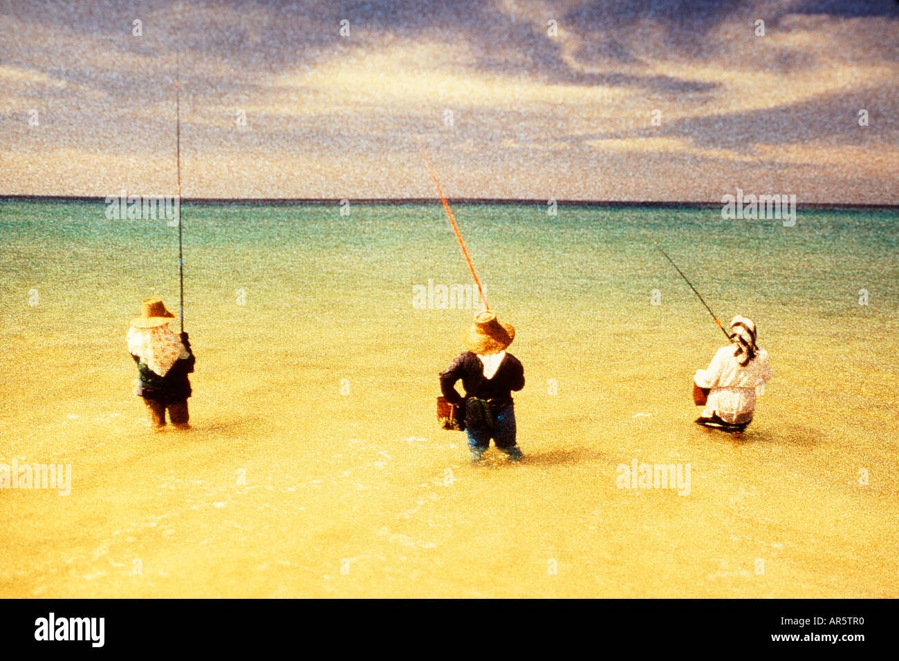 Indigenous Thai women fishing in ocean Phuket Thailand artistic high ...