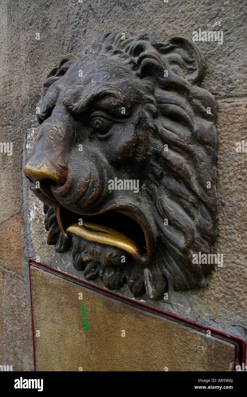 mailbox with form of lion head Stock Photo - Alamy