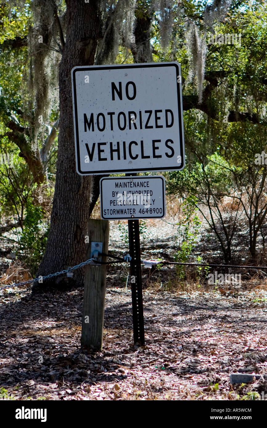 No Motorized Vehicles Sign Stock Photo - Alamy