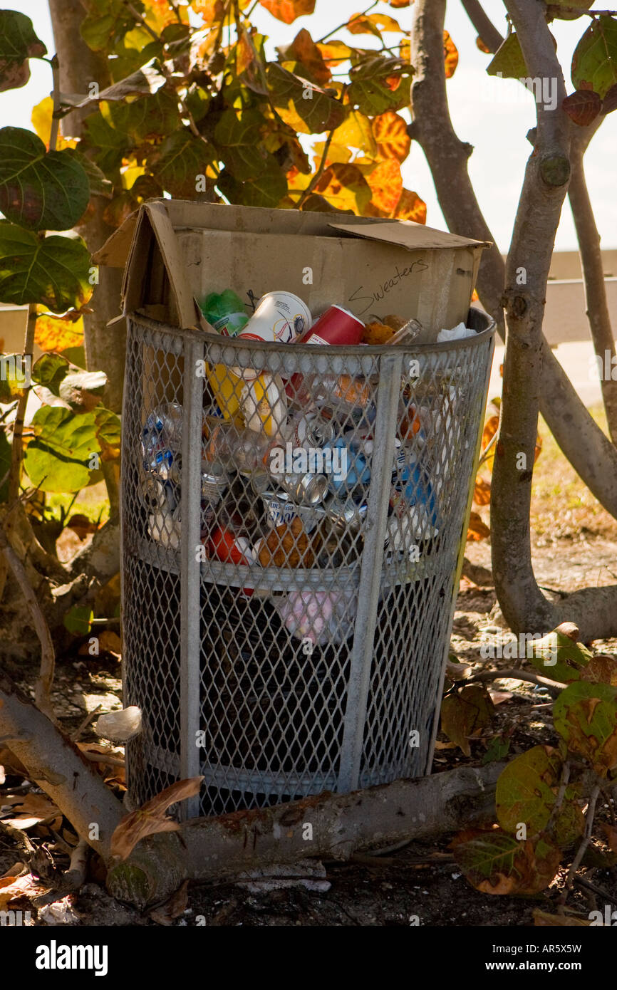 Roadside Trash Can Stock Photo - Alamy