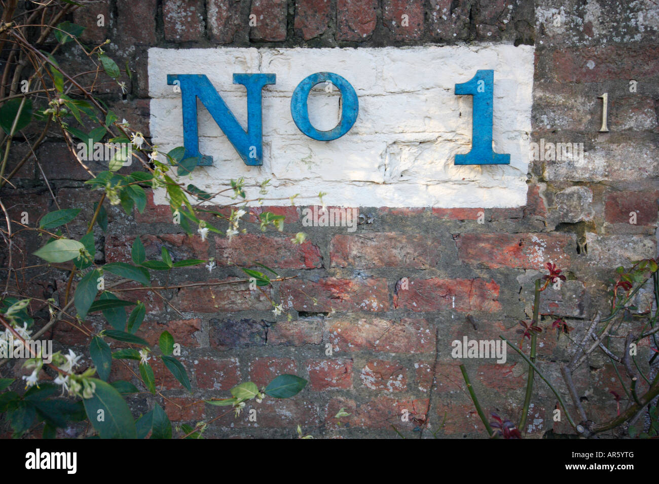 Sign for Number One Stock Photo - Alamy