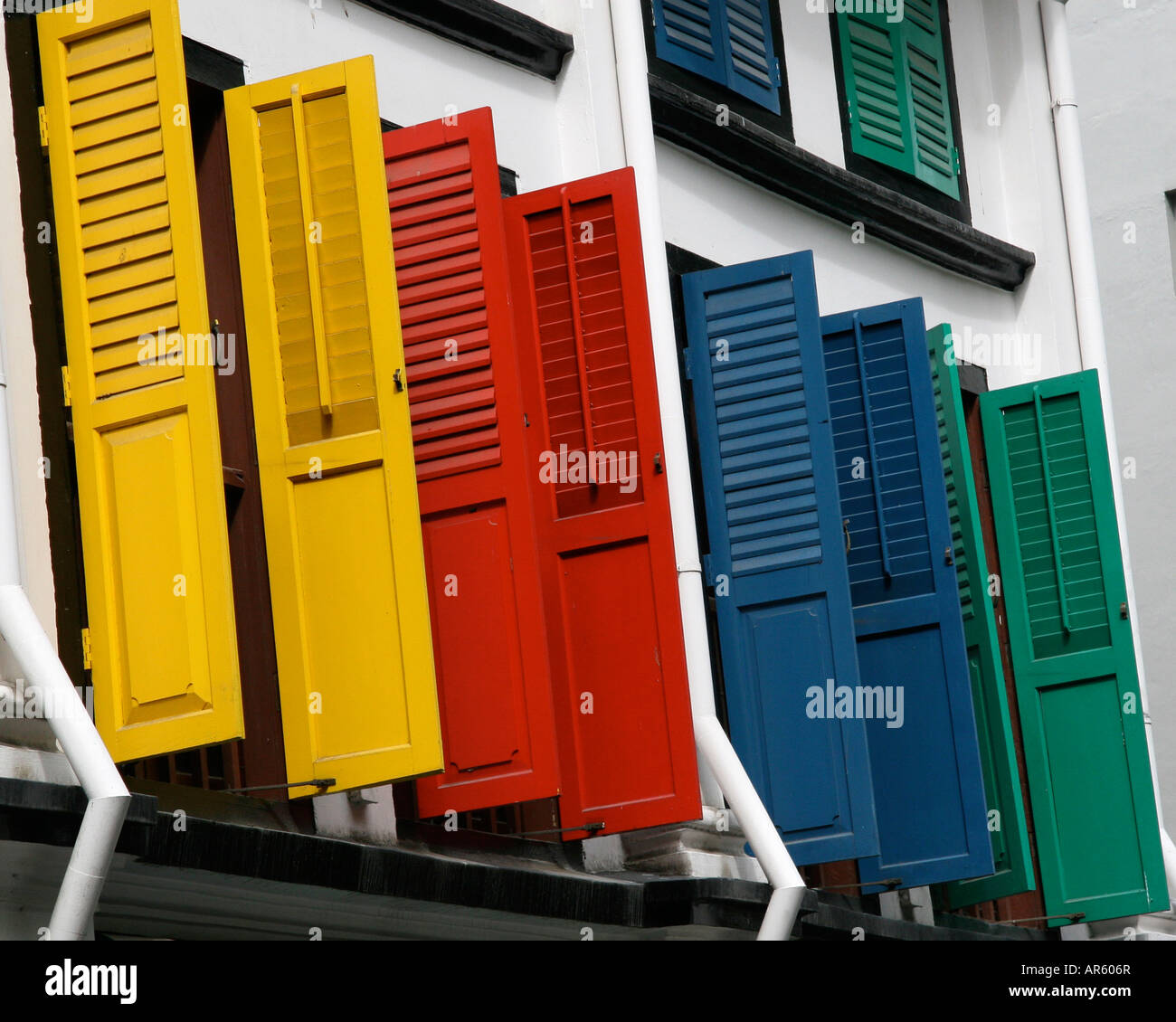 Window shutters, Mica Building, Singapore Stock Photo - Alamy