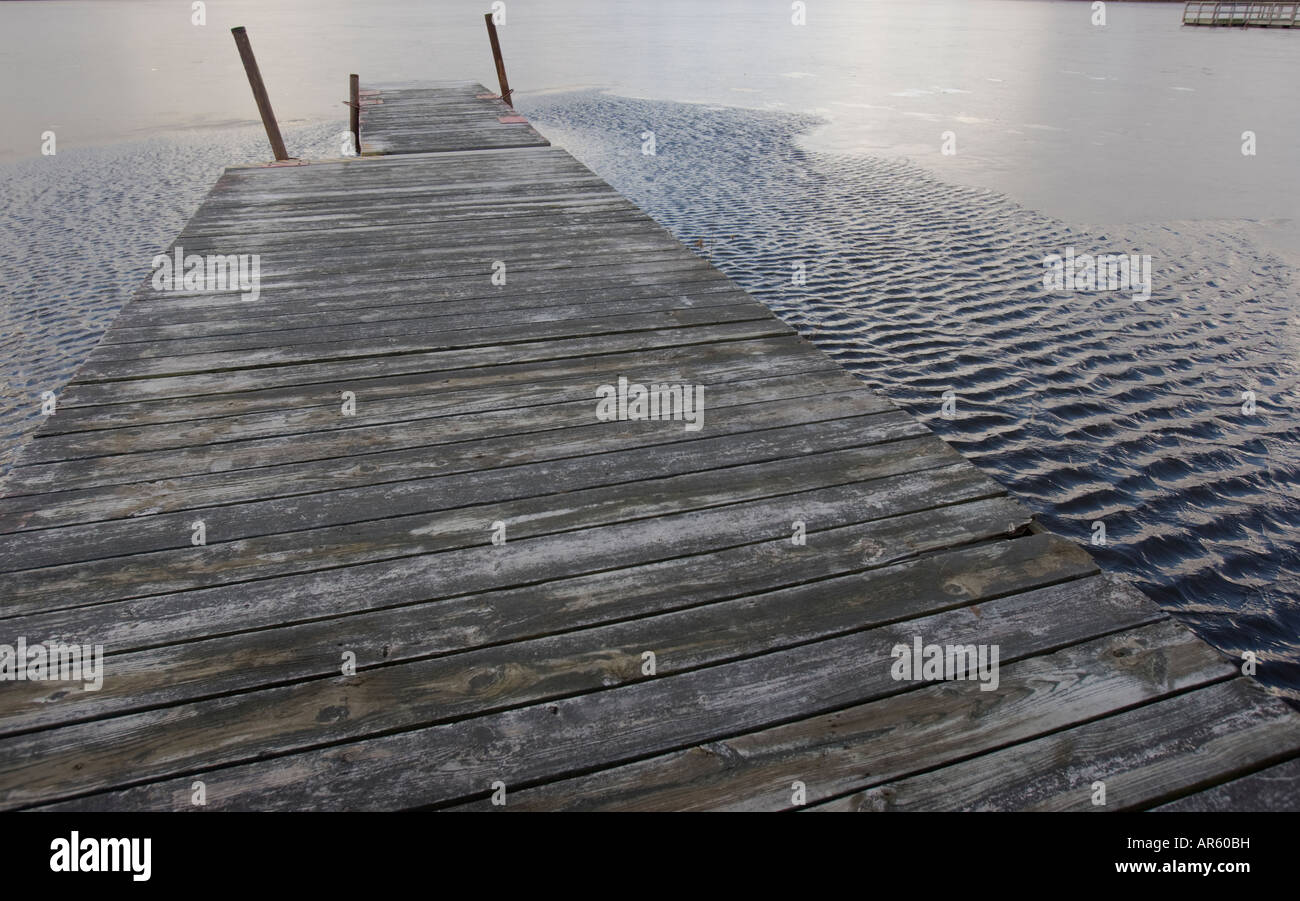 Wooden pier by a lake Stock Photo - Alamy