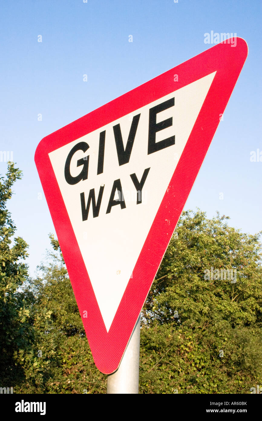 Give Way road sign Stock Photo - Alamy