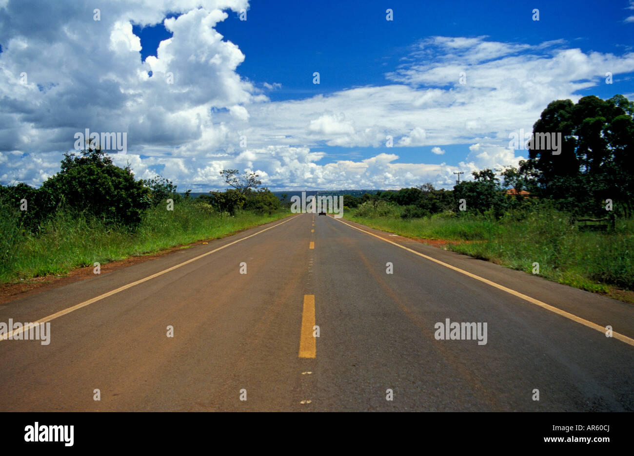Long road running through countryside, Rua 01, Brazil Stock Photo - Alamy