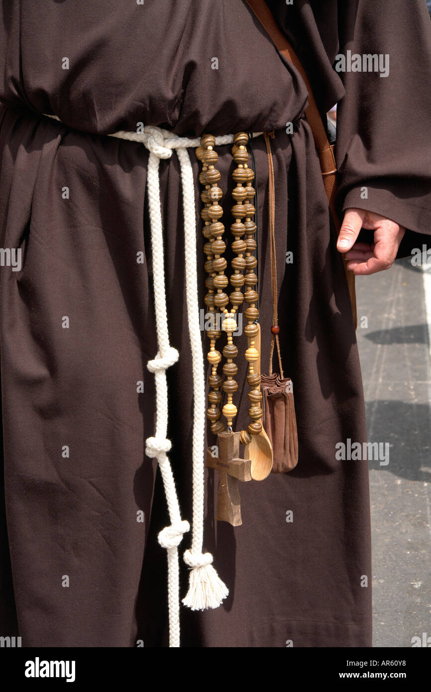 Catholic monk wearing costume Stock Photo - Alamy