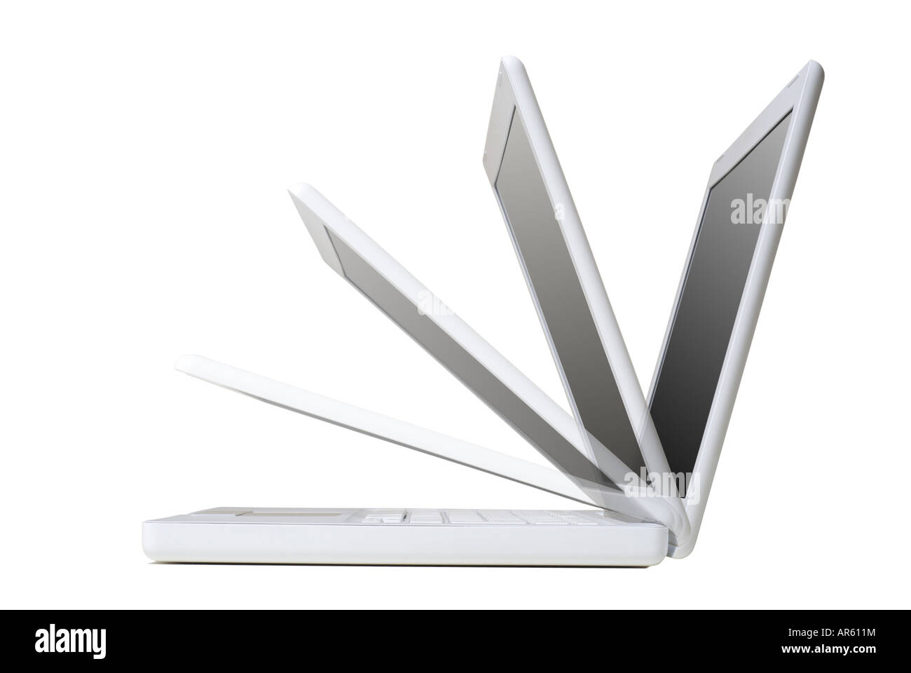 Laptop with flipping display Isolated on white background Stock Photo ...