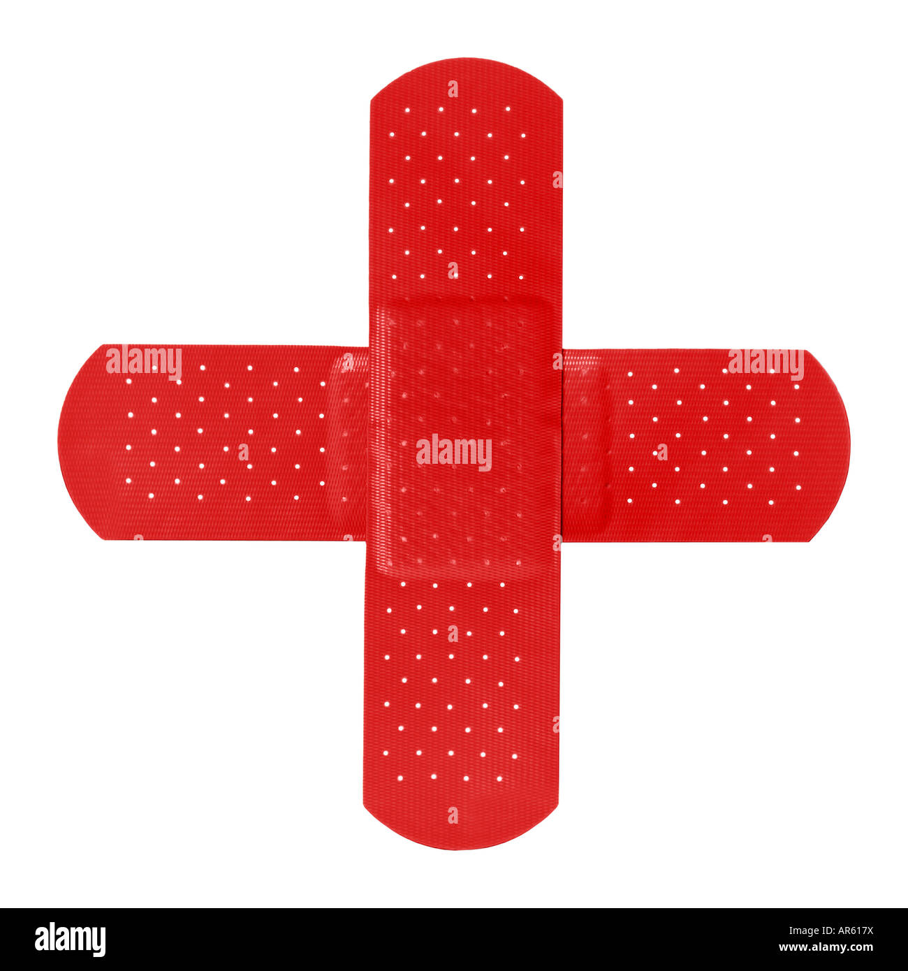 Two adhesive plaster patches forming a red cross Stock Photo - Alamy