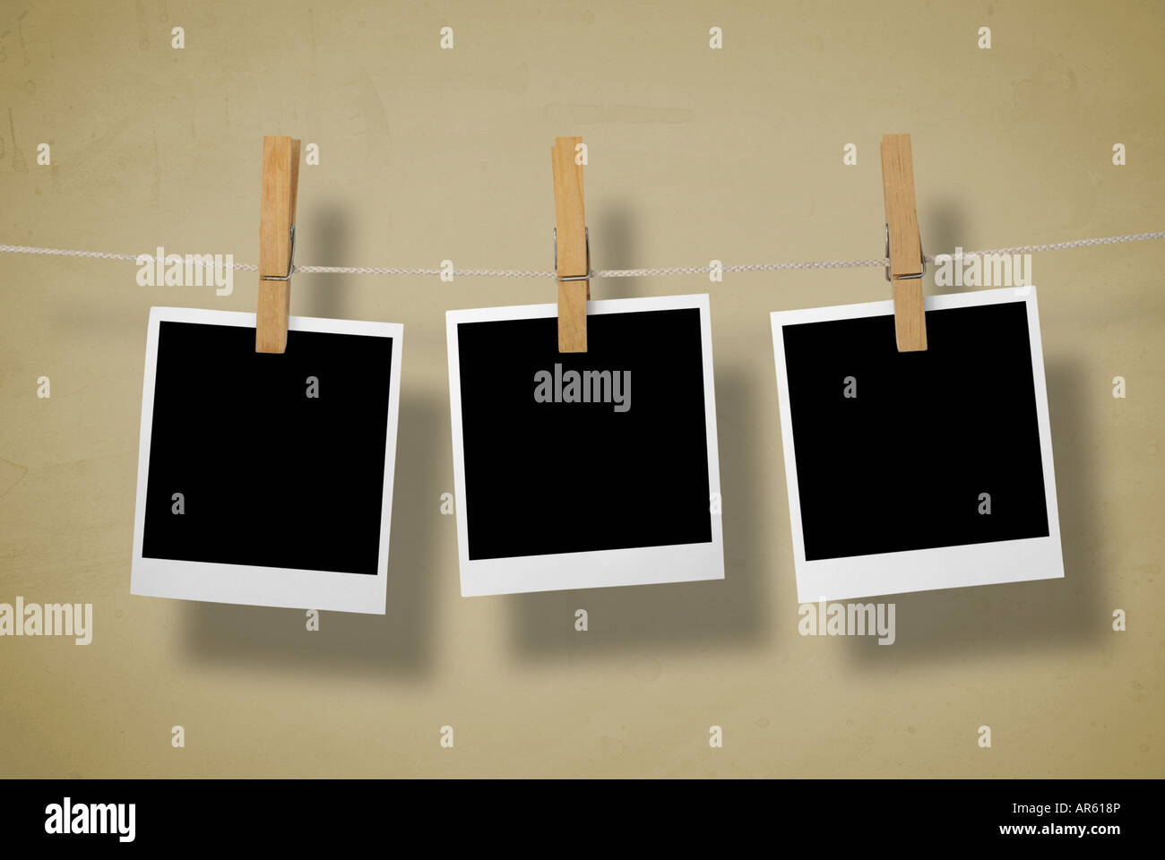 Picture of a Polaroids front On bright brown background Stock Photo - Alamy