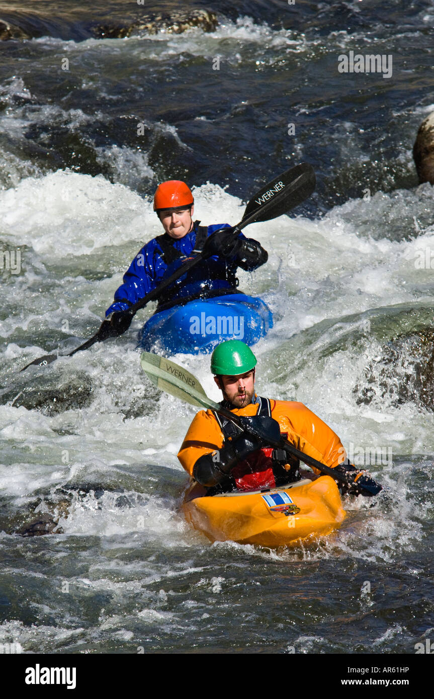 Two Men Kayaking on the Little River Great Smoky Mountains National ...