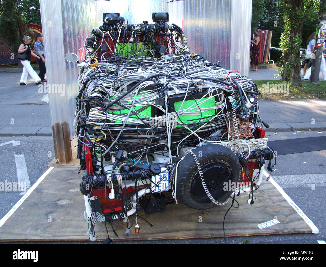 Rubbish cables wrapped together Stock Photo - Alamy