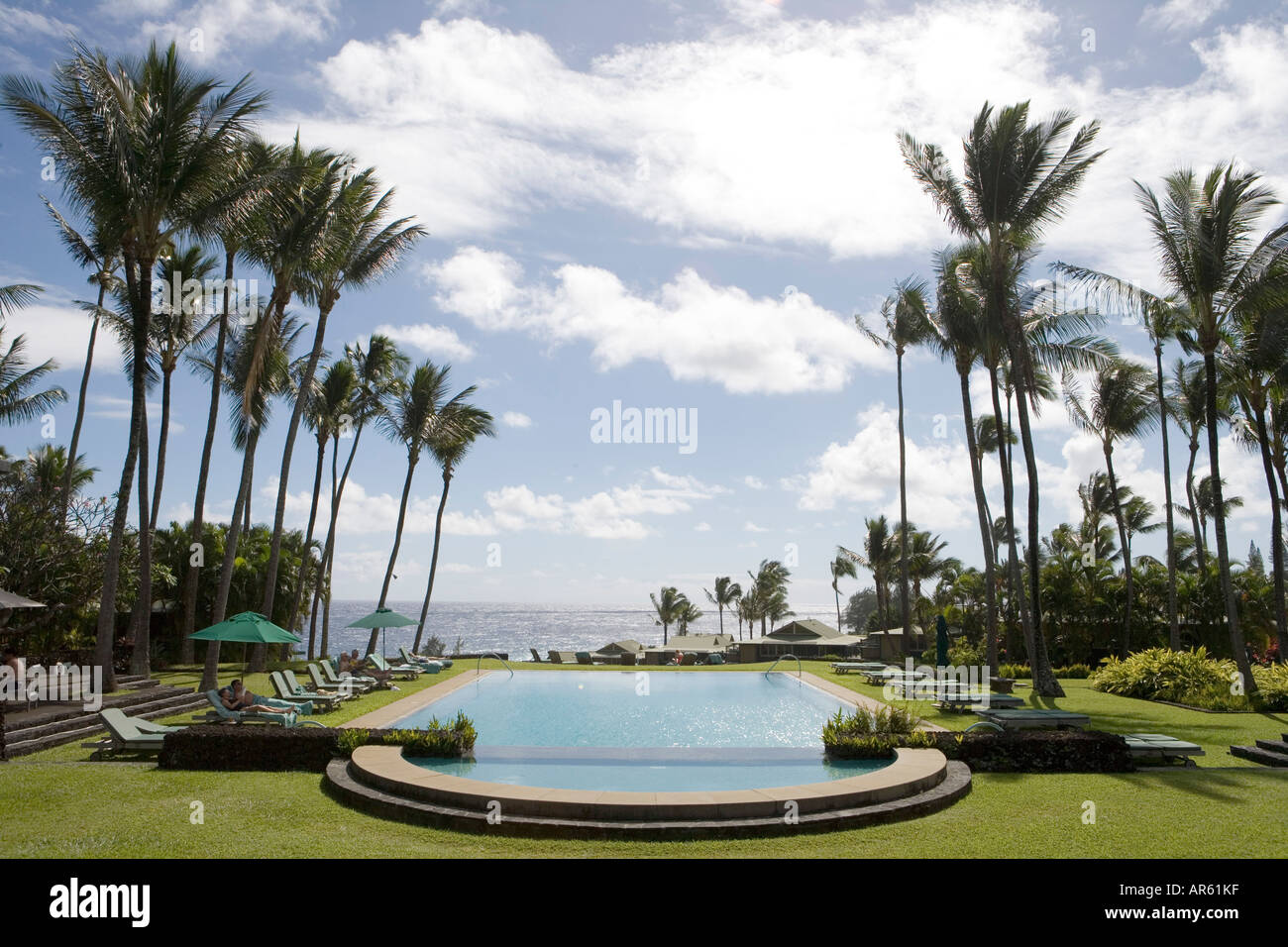 Swimming Pool and Coconut Trees, Hotel Hana-Maui, Hana, Maui, Hawaii ...