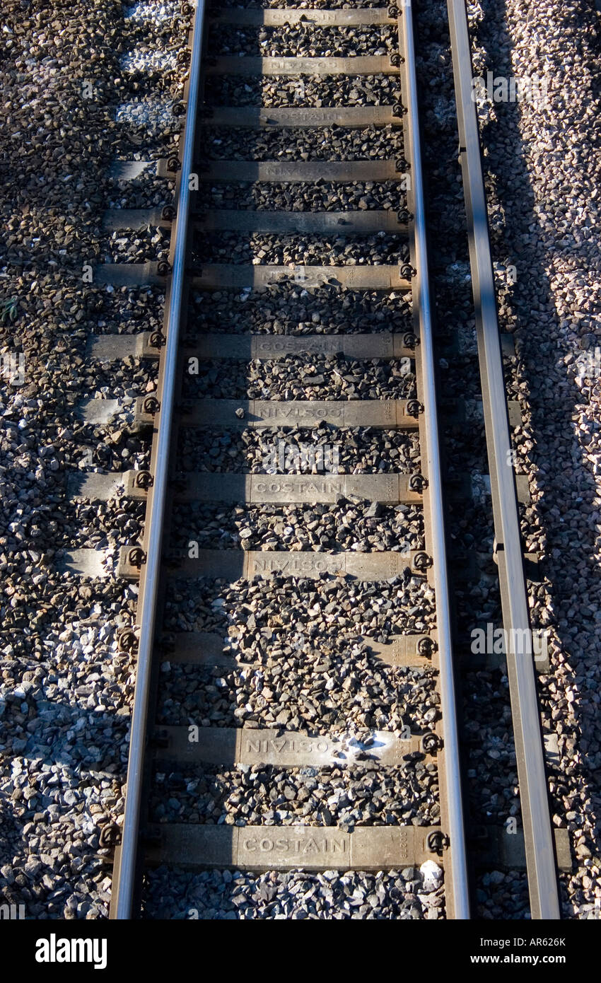 Single Railway Track Close Up Stock Photo - Alamy