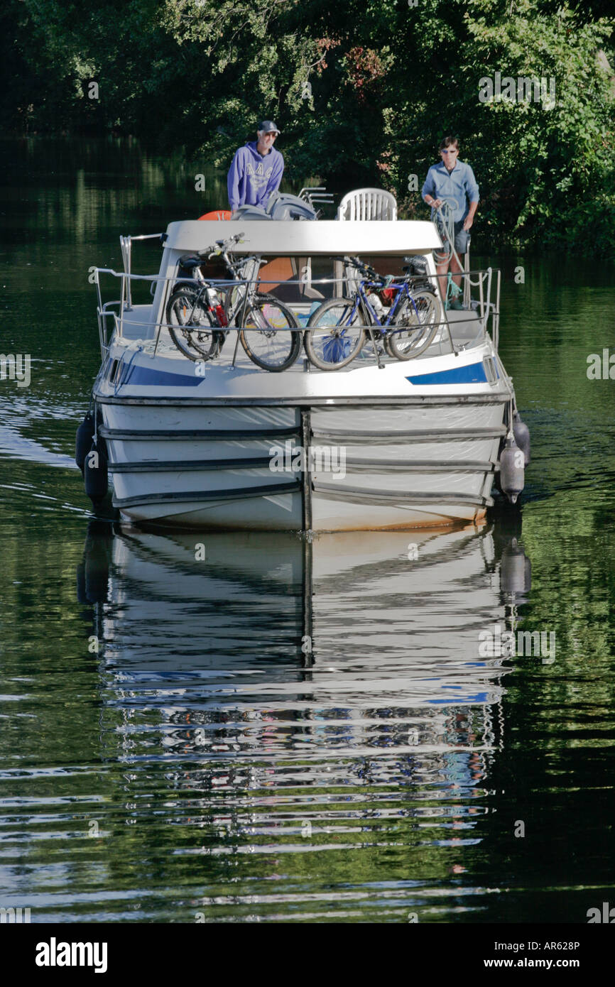 River cruising boat in france Stock Photo - Alamy