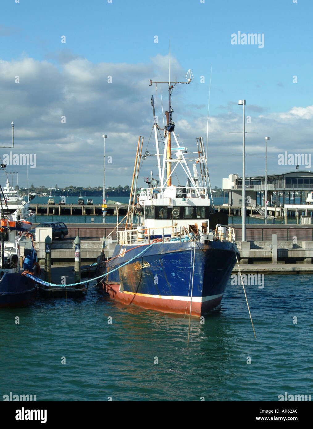 Fishing Fleet trawler moored Port of Auckland New Zealand Stock Photo ...
