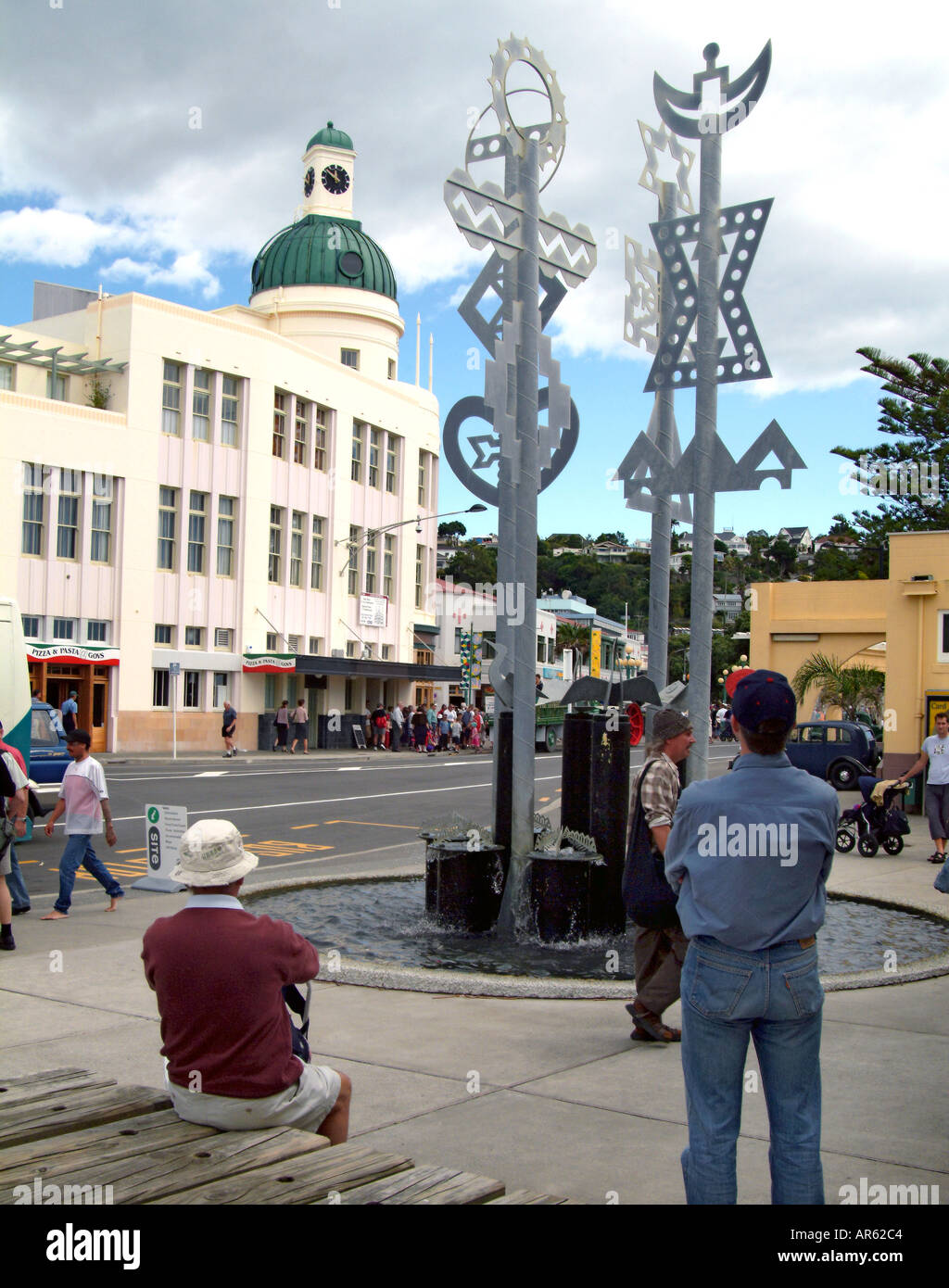 The Dome and clocktower Napier new Zealand Stock Photo - Alamy