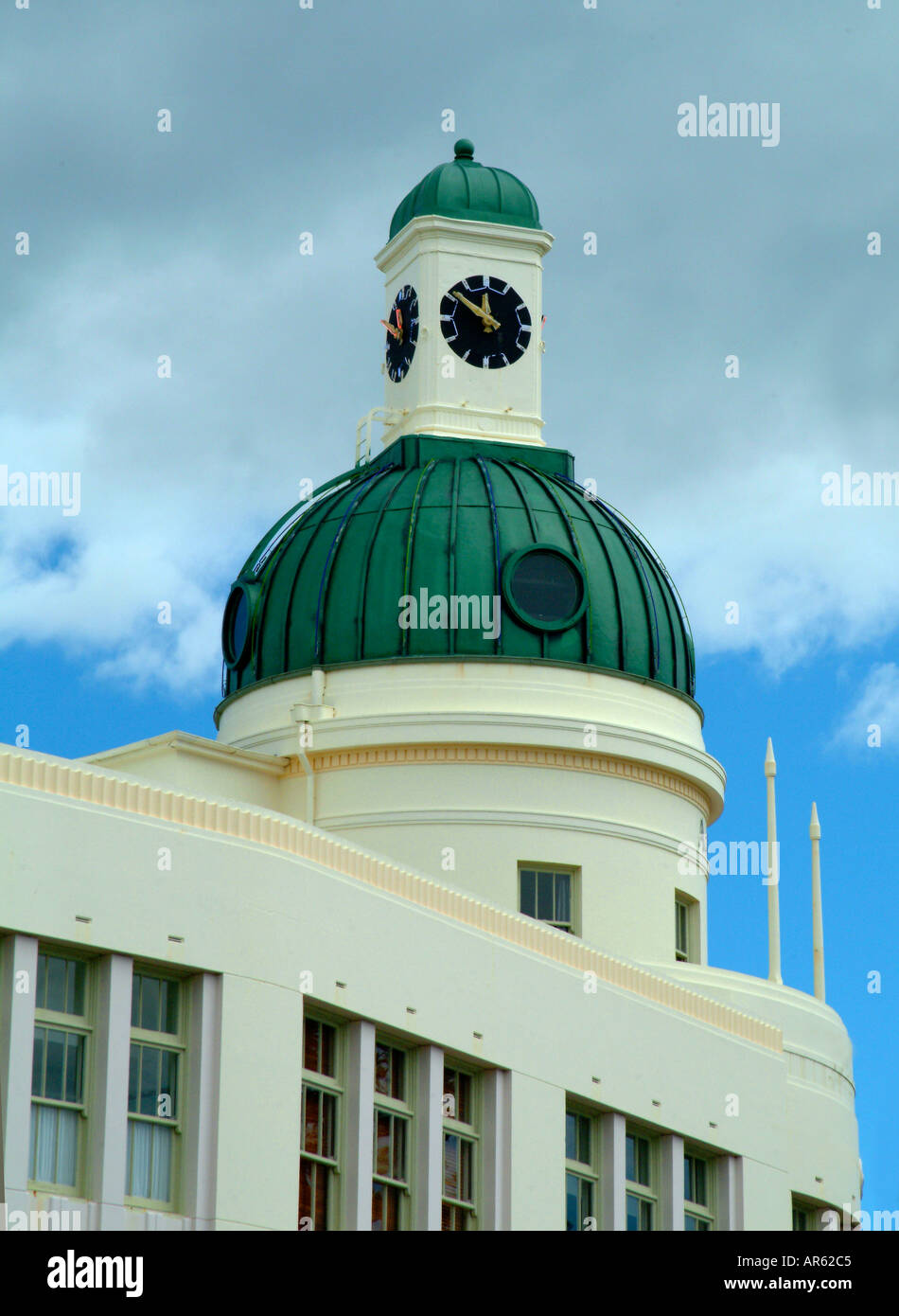 The Dome and clocktower Napier new Zealand Stock Photo - Alamy