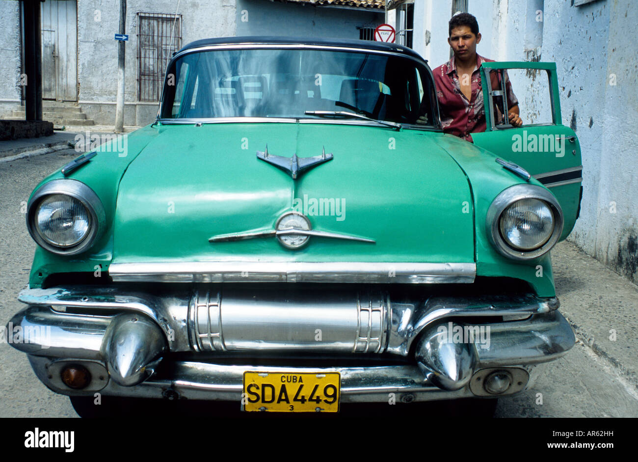 Fifties classic car powered by Russian tank engine, Trinidad de Cuba ...