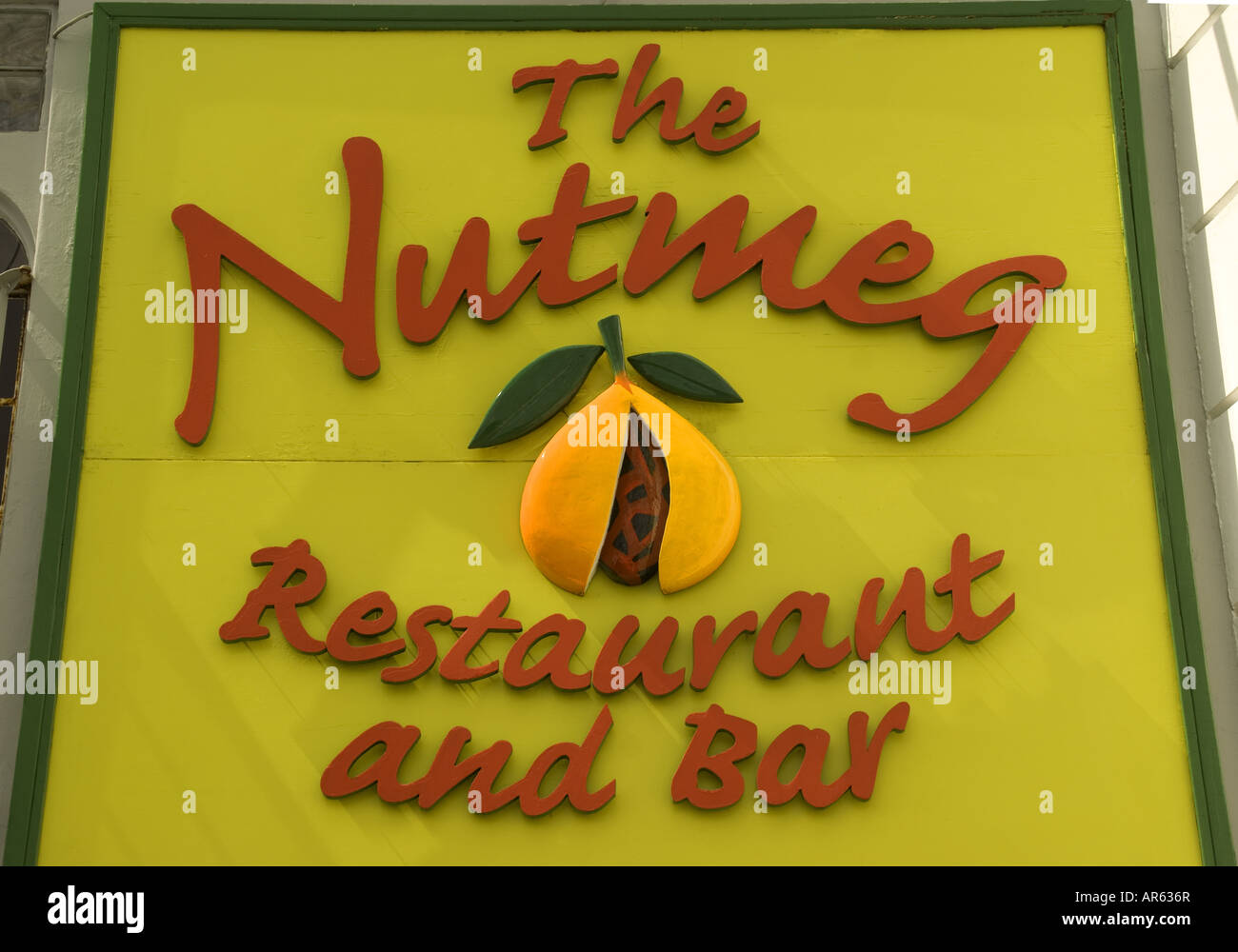 Saint George's restaurant sign on the spice island of Grenada Stock ...