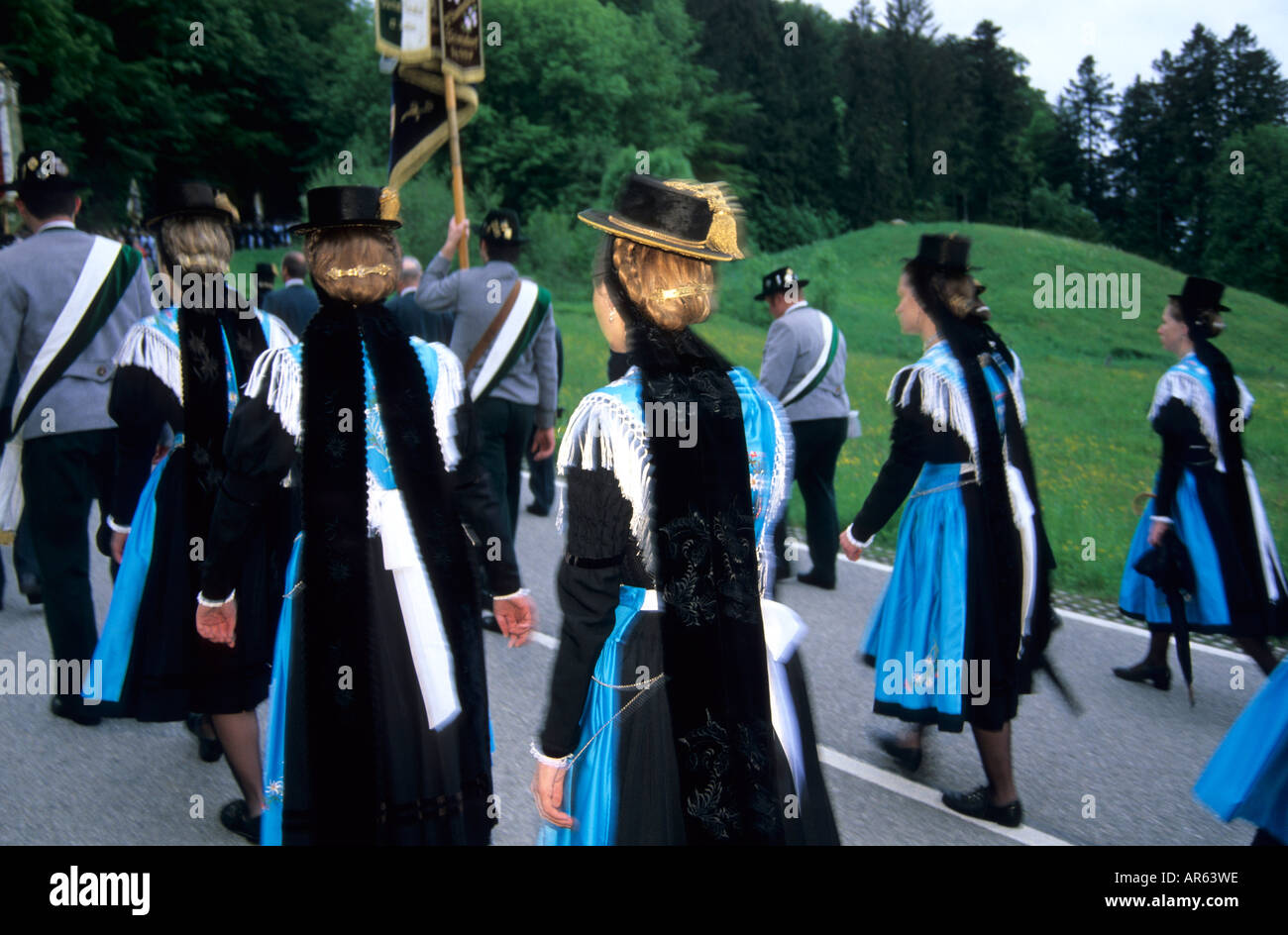 women wearing dirndl dresses, pilgrimage to Maria Eck, Siegsdorf ...