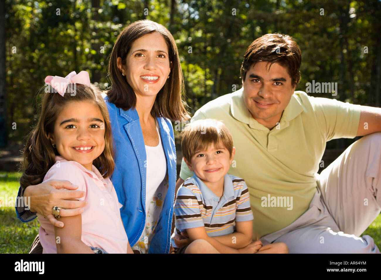 Hispanic outdoor family portrait Stock Photo - Alamy