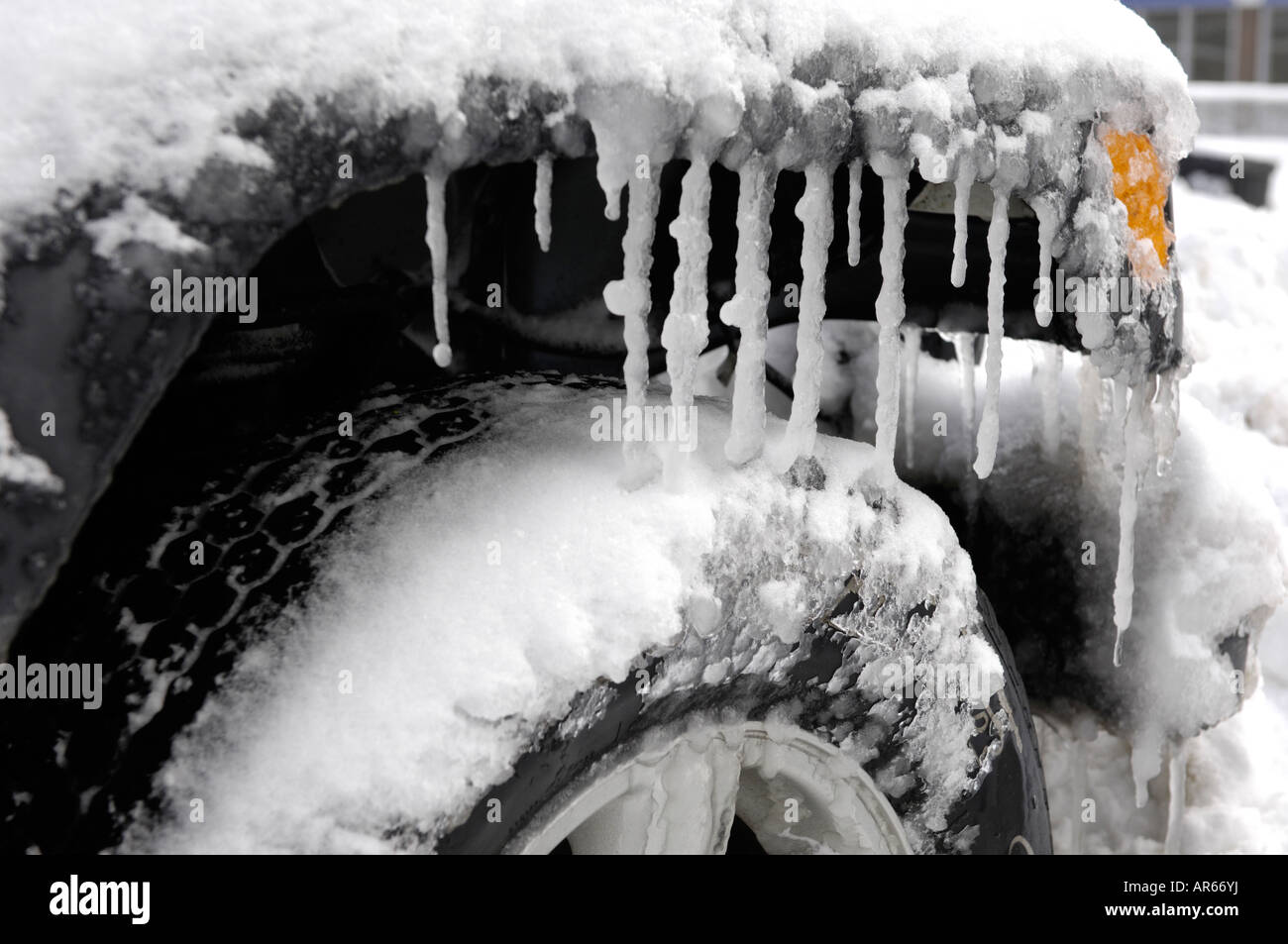 Frozen SUV tire Stock Photo - Alamy