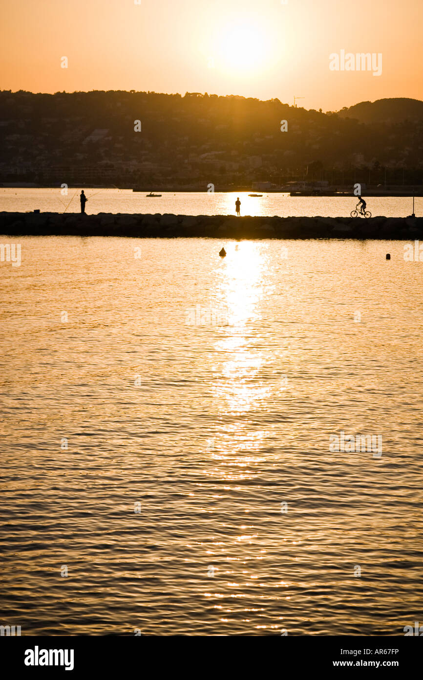 Sunset near Cannes Mediterranean Sea coast Stock Photo - Alamy
