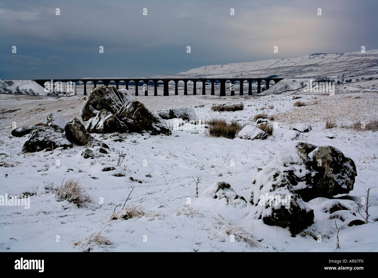 Ribblehead the longest viaduct on the Settle to Carlisle line Beneath ...