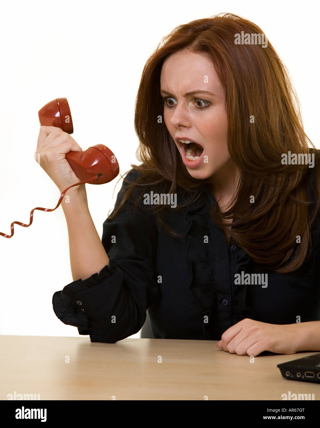Angry receptionist retro hi-res stock photography and images - Alamy