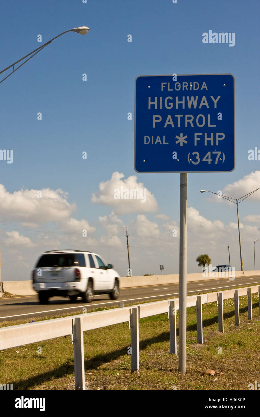 Florida Highway Patrol Emergency Service Sign Stock Photo - Alamy