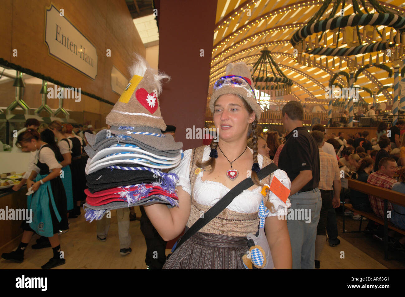 Europe Germany Munich Beer Festival Oktoberfest people dancing and ...