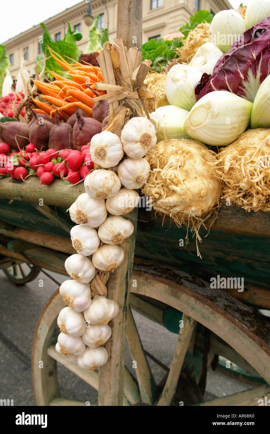 Vegetables direct from farmer sale on cart Stock Photo - Alamy