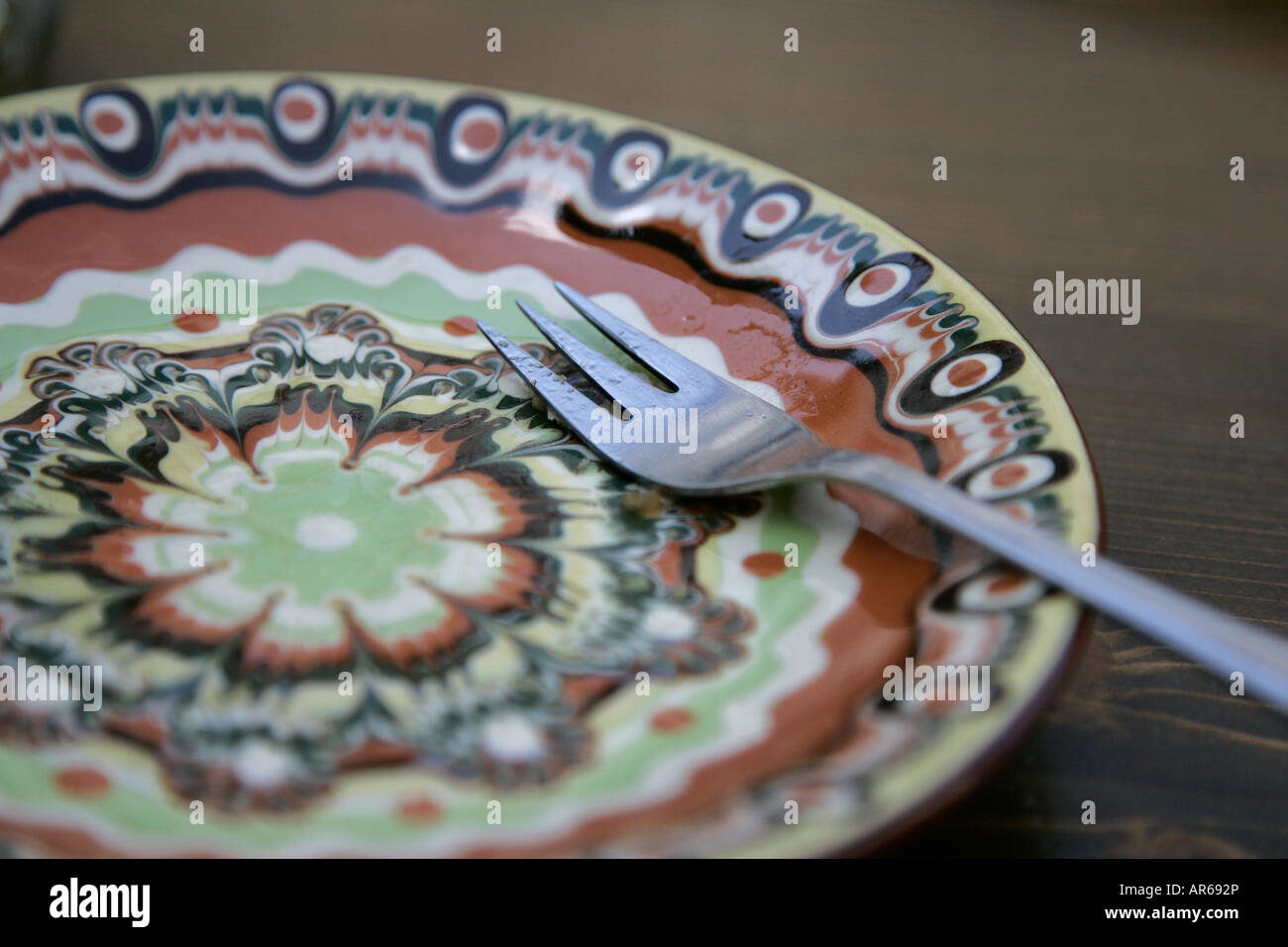 Potter traditional Bulgarian souvenir plate pottery slip glaze native ...