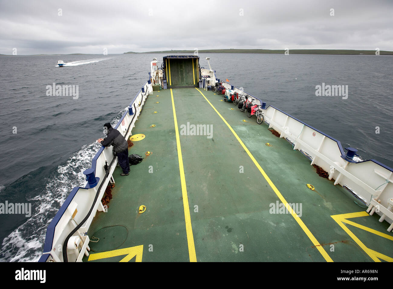 The Eynhallow ferry travelling between the Mainland and Rousay with a ...