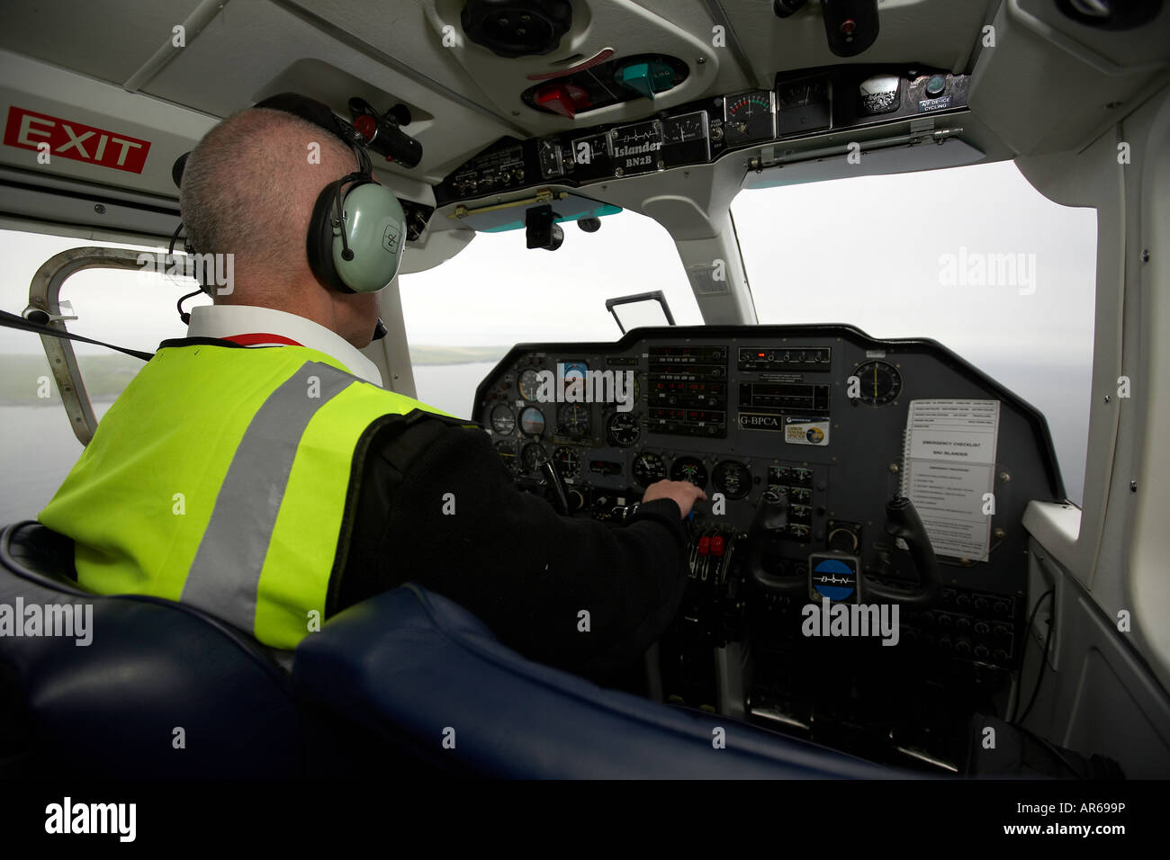 Pilot flying a Britten Norman Islander aircraft to North Ronaldsay ...