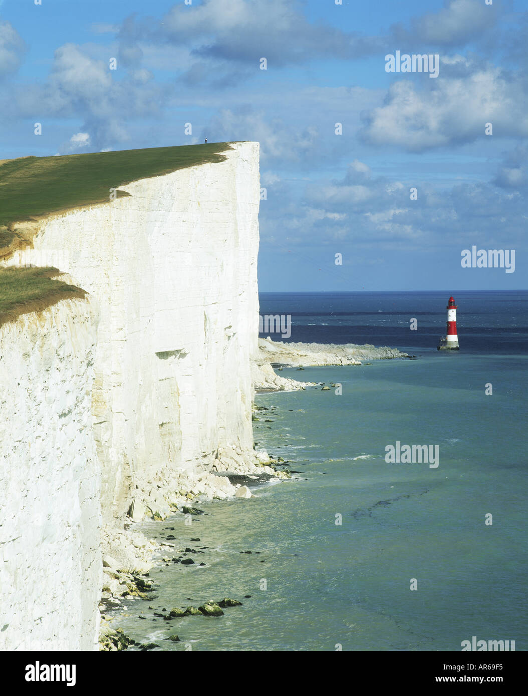 Beachy Head and lighthouse on the South Downs Sussex Stock Photo - Alamy
