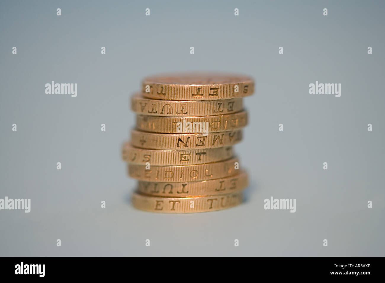 Stack of one pound coins Stock Photo - Alamy
