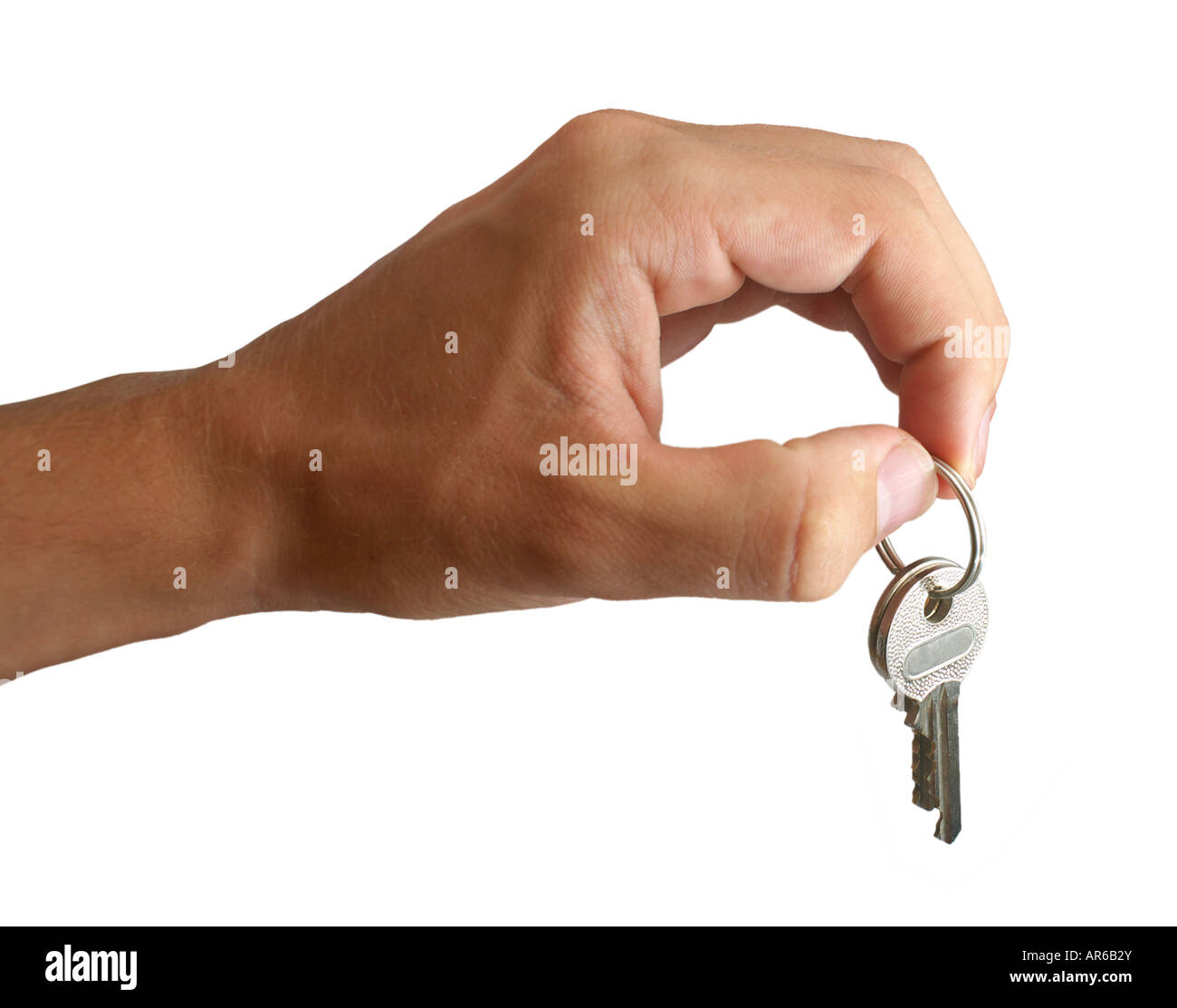 Somebody handing over the keys Isolated on white background Stock Photo ...