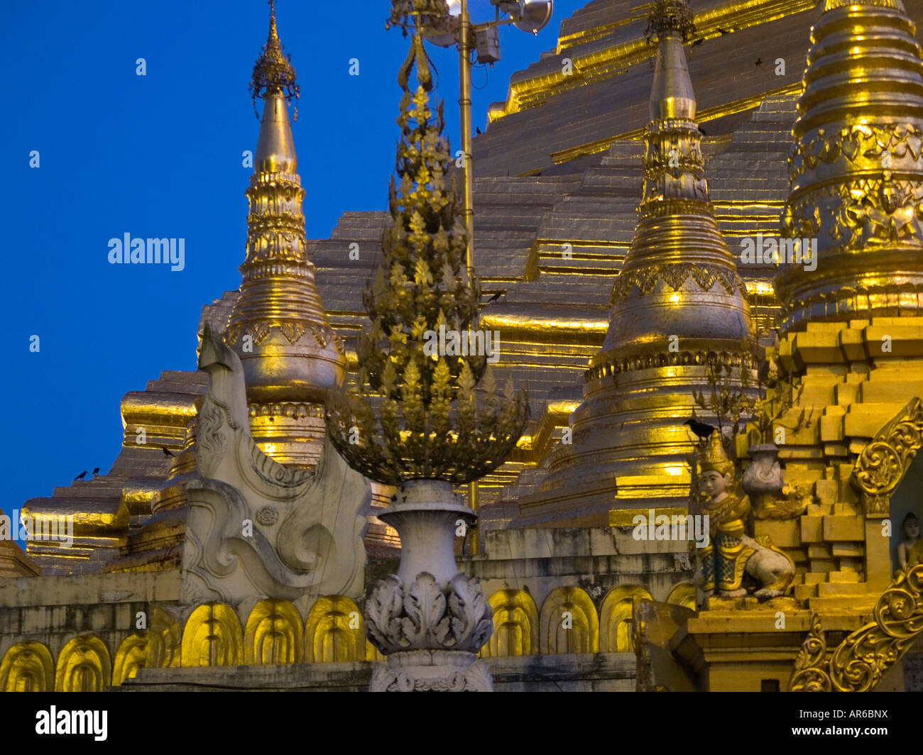 Pure gold on Shwedagon Paya Burma s most famous temple in Yangon Stock ...