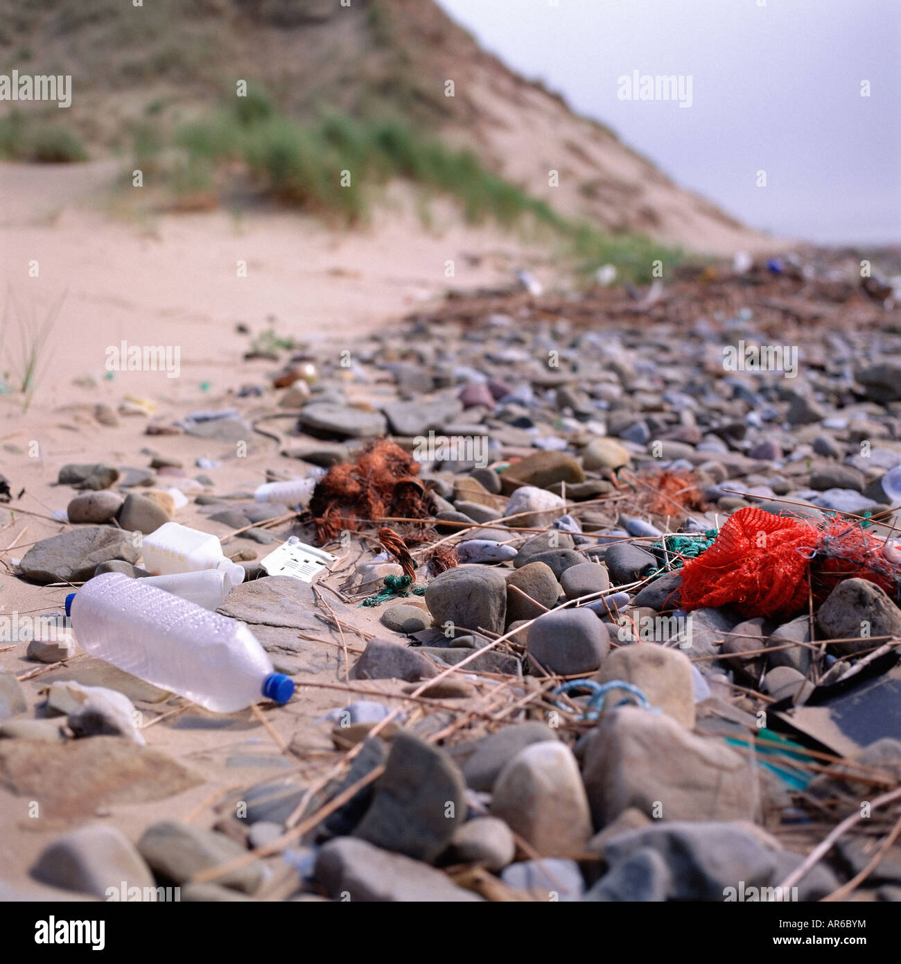 Garbage on beach Stock Photo - Alamy