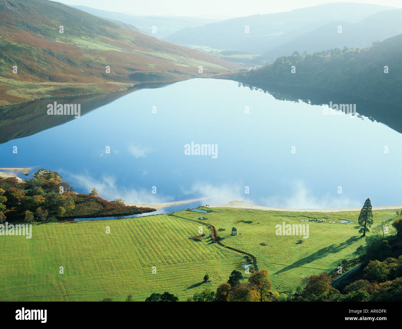 Aerial view over reflecting lake hi-res stock photography and images ...