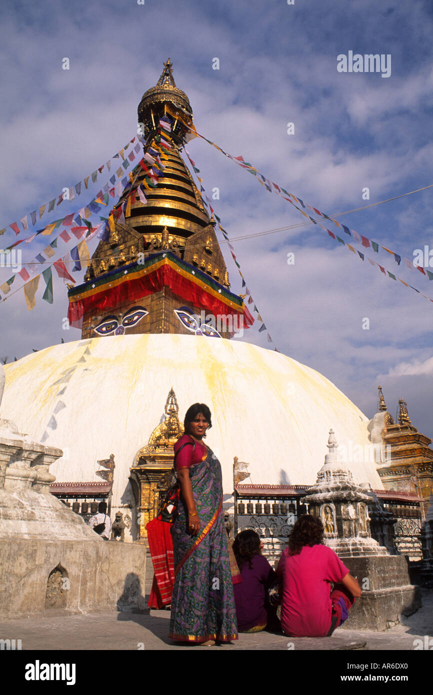 Worshipers going to famous and important Soyambu Temple in kathmandu ...