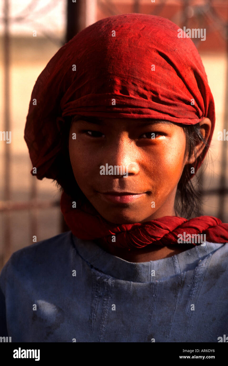 Portrait of poor young girl in Kathmandu Nepal Katmandu Stock Photo - Alamy