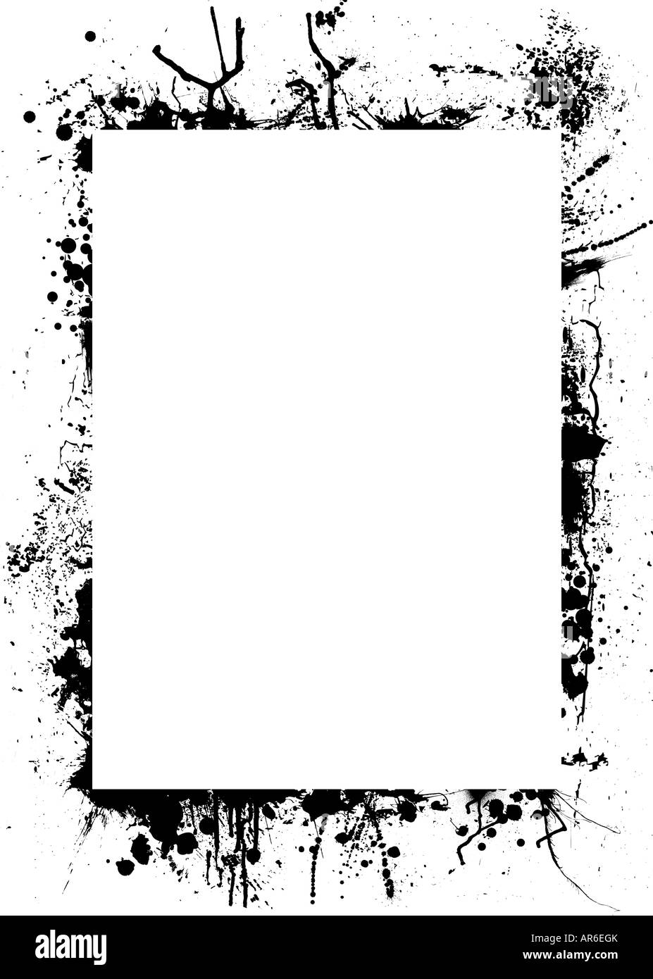 Black Paint Splatter Border