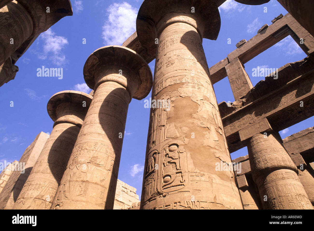Ancient ruins of kings at the Temple of Karnak in Luxor Egypt Stock ...