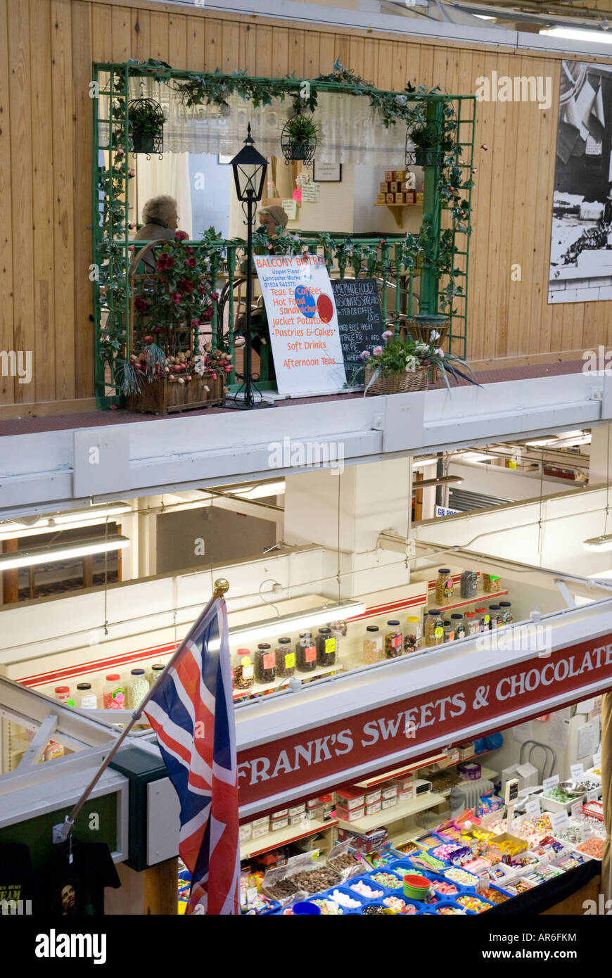 The indoor Market Lancaster and cafe Stock Photo - Alamy
